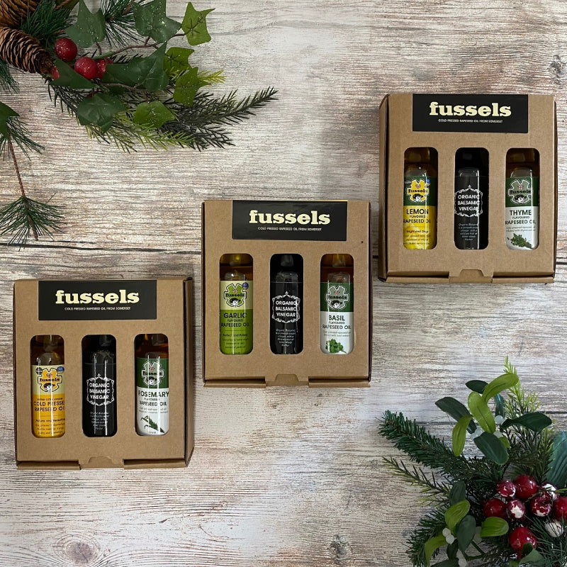 Trio of Balsamic & Rapeseed Oil Vinaigrette Gift Boxes (100ml Bottles ...